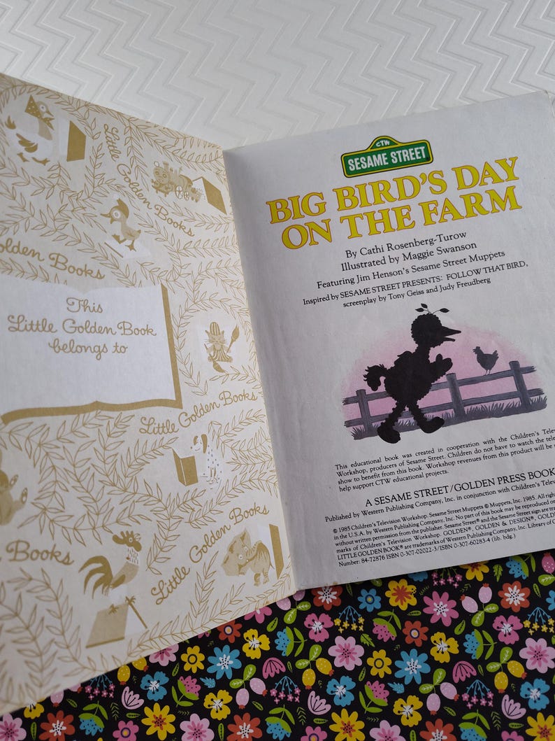 Vintage 1985 Little Golden Book "big Bird's Day on the Farm" Hardcover ...