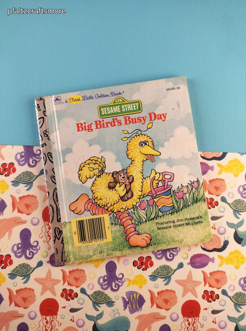 Vintage 1987 First Little Golden Book Sesame Street Big Bird's Busy Day ...