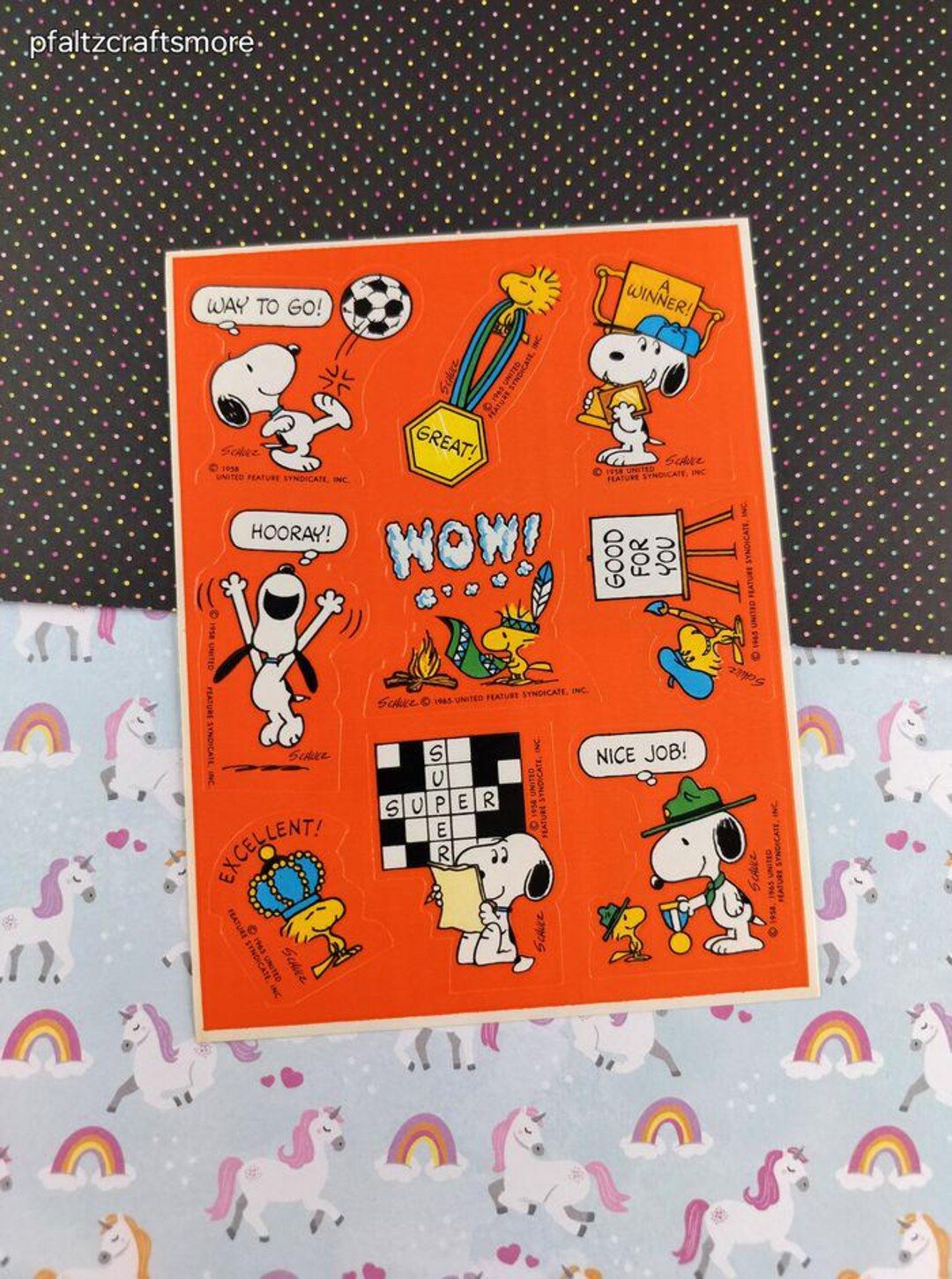 Vintage 1990's Hallmark Peanuts Snoopy Rewards Full Sticker Sheet - Etsy
