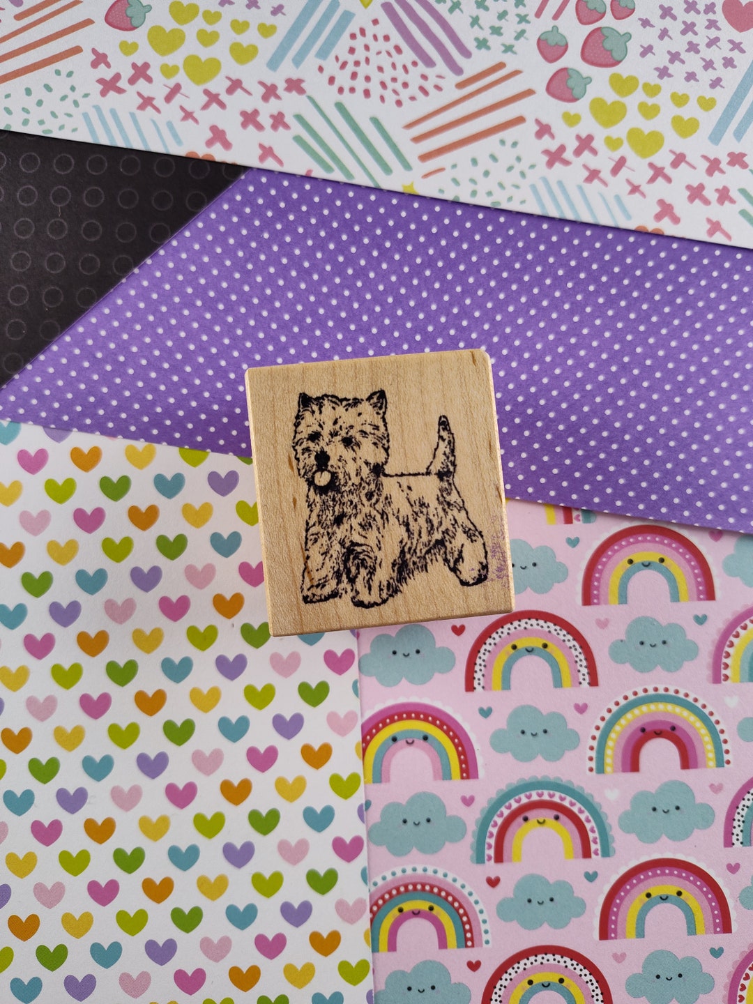 Vintage PSX Personal Stamp Exchange, Terrier Puppy Dog #C-485 Wooden ...