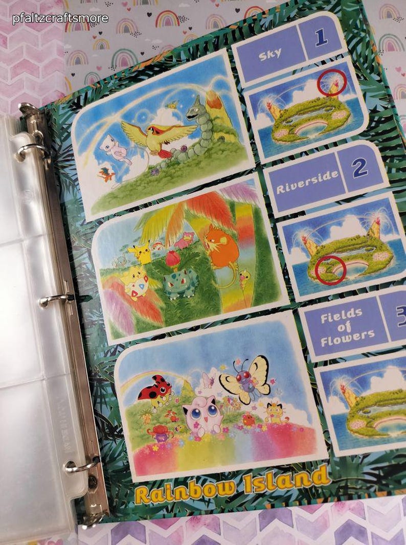 RARE Vintage 2000 Pokemon Card Game Southern Islands File Binder W/9 ...