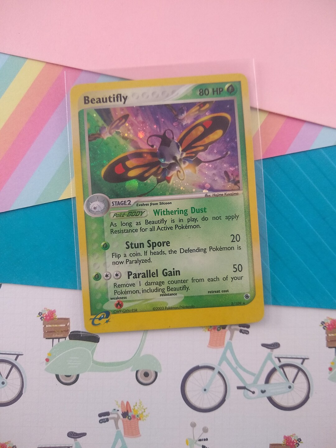 Vintage Rare Beautifly Ruby & Sapphire Holographic Pokemon Card 2/109 ...