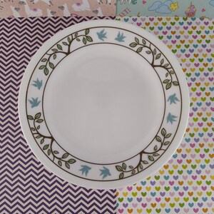 Vintage Corning Corelle Tree Bird Blue Green Appetizer/dessert Plate, 6 ...