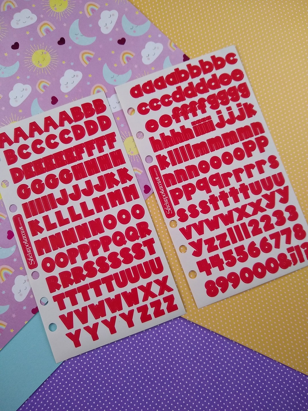 Vintage Stickopotamus red Alphabet Binder Sticker Sheets, Set/2 - Etsy