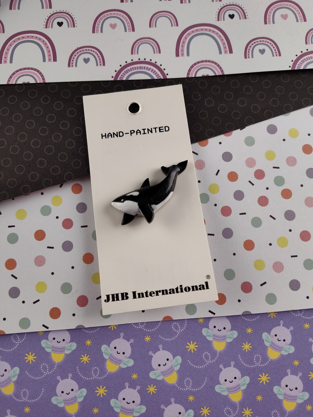 Vintage JHB International Hand-painted Orca Killer Whale Decorative ...