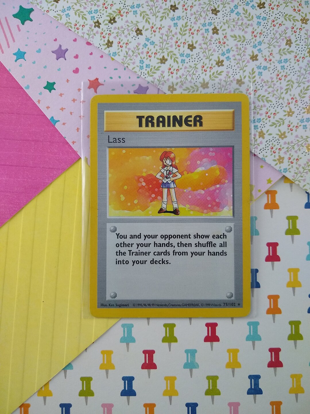 Vintage Rare Shadowless Lass Base Set Non-holo Pokemon Card 75/102 VG ...