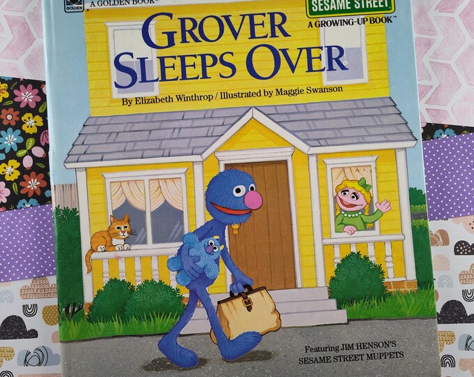 Vintage 1984 Sesame Street Growing-up Book, Grover Sleeps Over ...