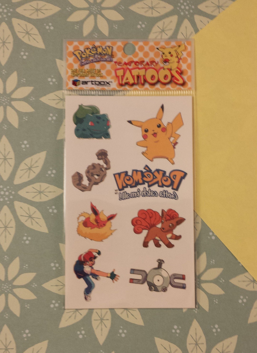 Vintage 1999 Pokemon Temporary Tattoo Sheet; New & Unopened - Etsy