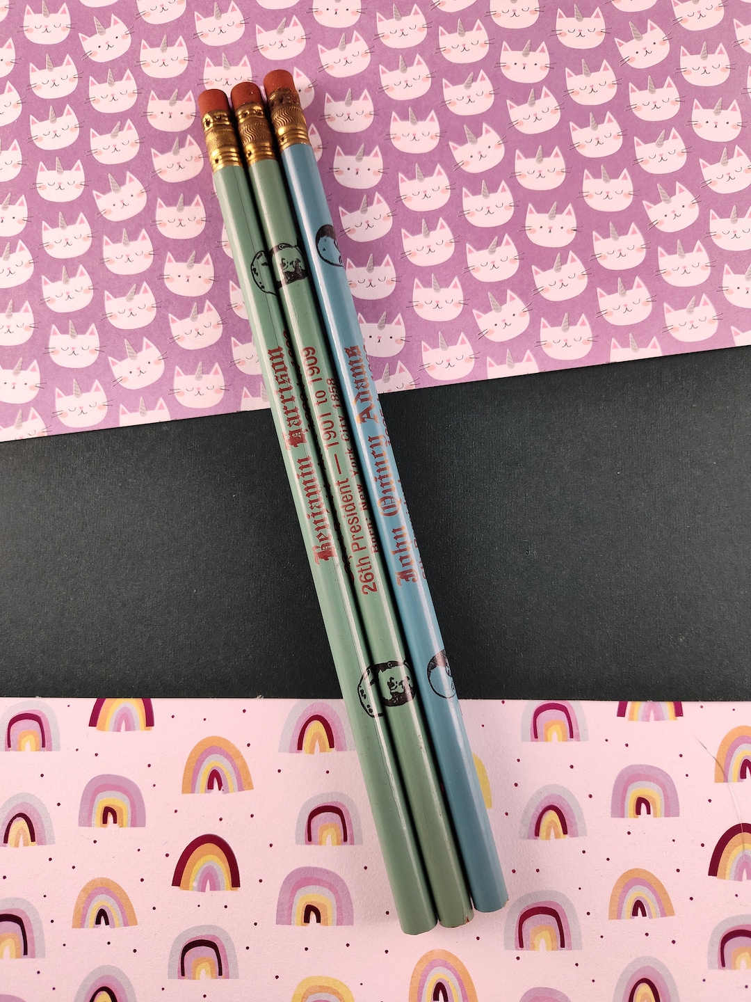 Vintage Presidential Presidents Pencil Set of 3, Blue, Unsharpened ...