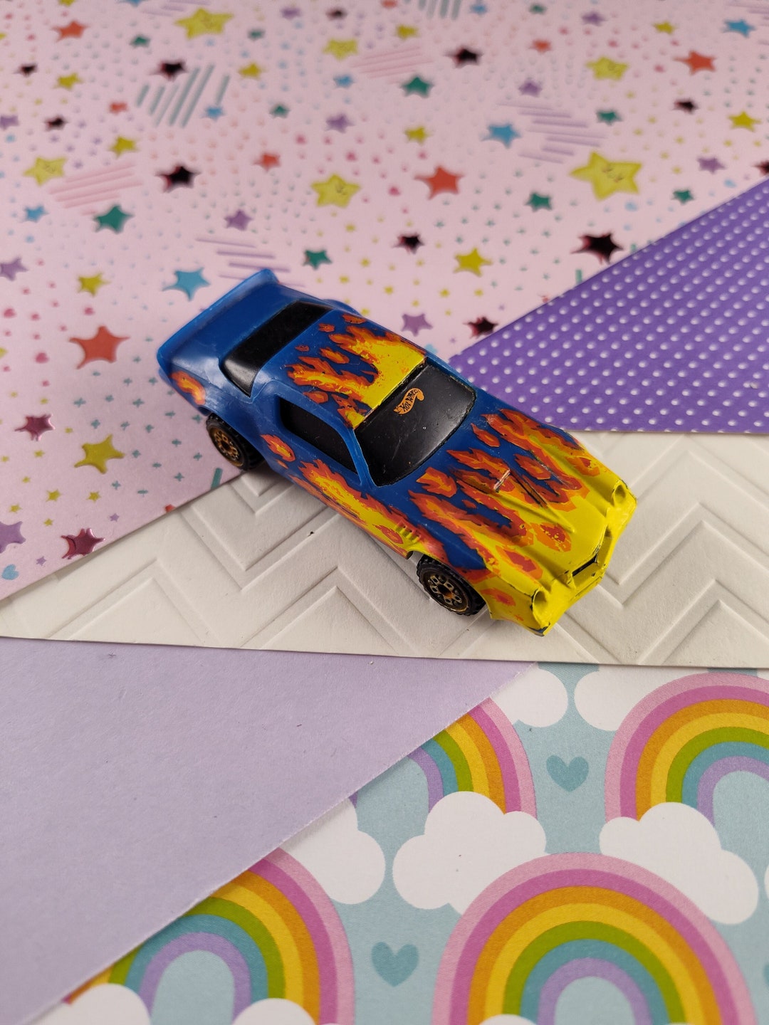 Vintage 1982 Diecast Chevy Camaro Blue Red Yellow Flames Racer - Etsy