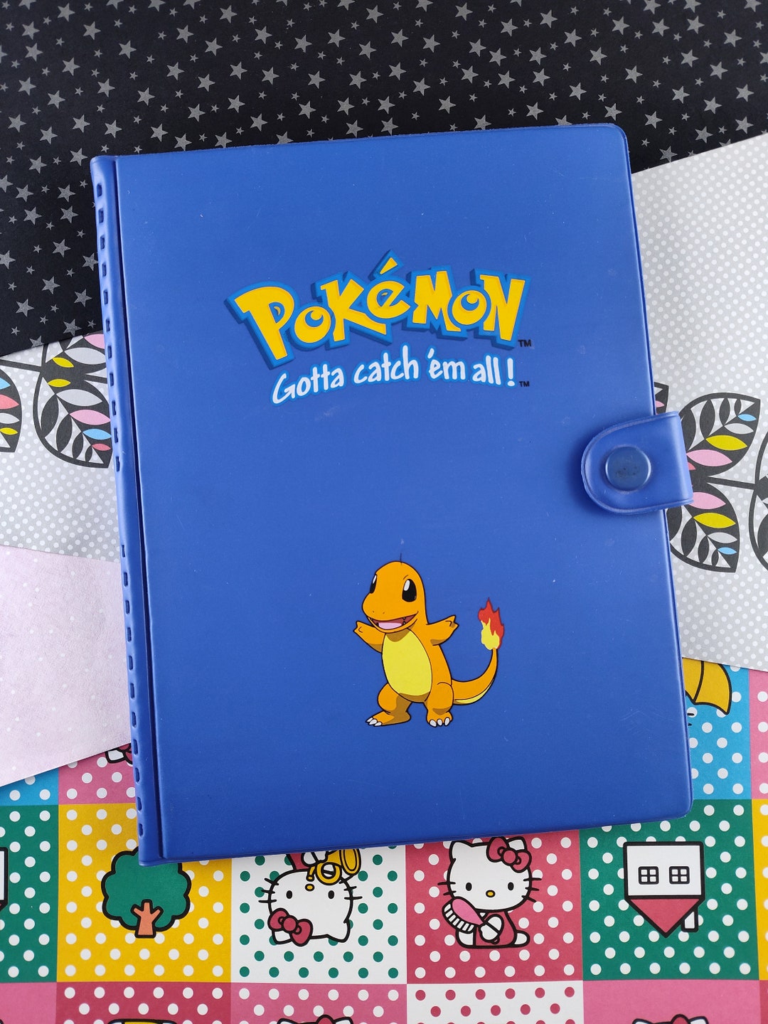 Vintage 1990's Pokemon Charmander Blue 4-pocket TCG Binder, Great ...