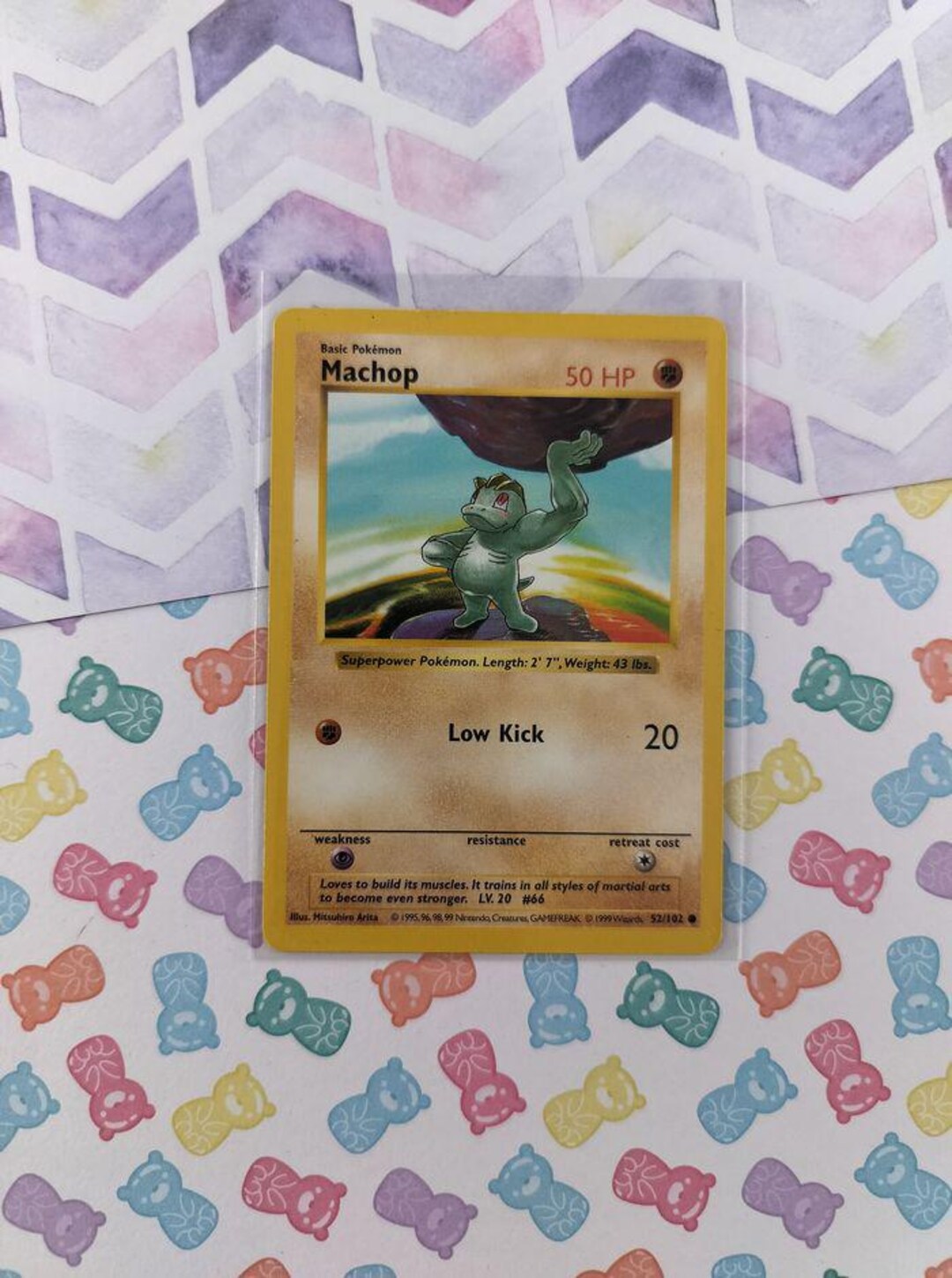 Vintage Common - Shadowless Machop Base Set Non-holo Pokemon Card 52/ ...