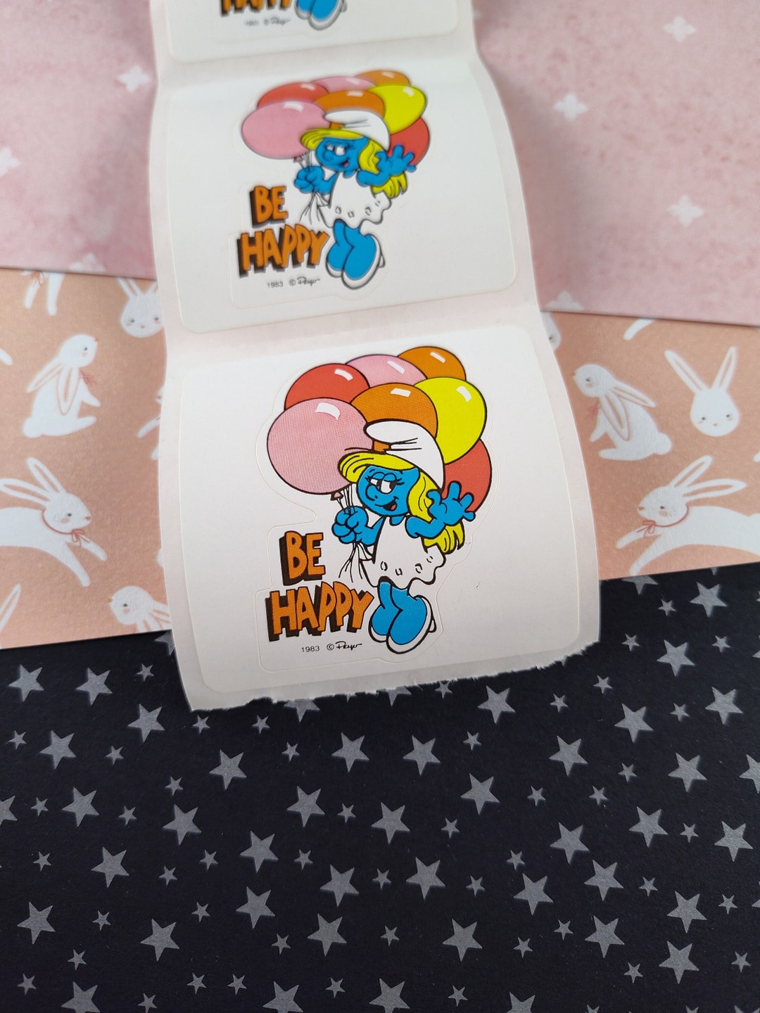Vintage Smurfs "be Happy" Sticker, New & Unused/unpeeled - Etsy