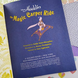 Vintage 1993 Little Golden Book: Disney's Aladdin, the Magic Carpet ...