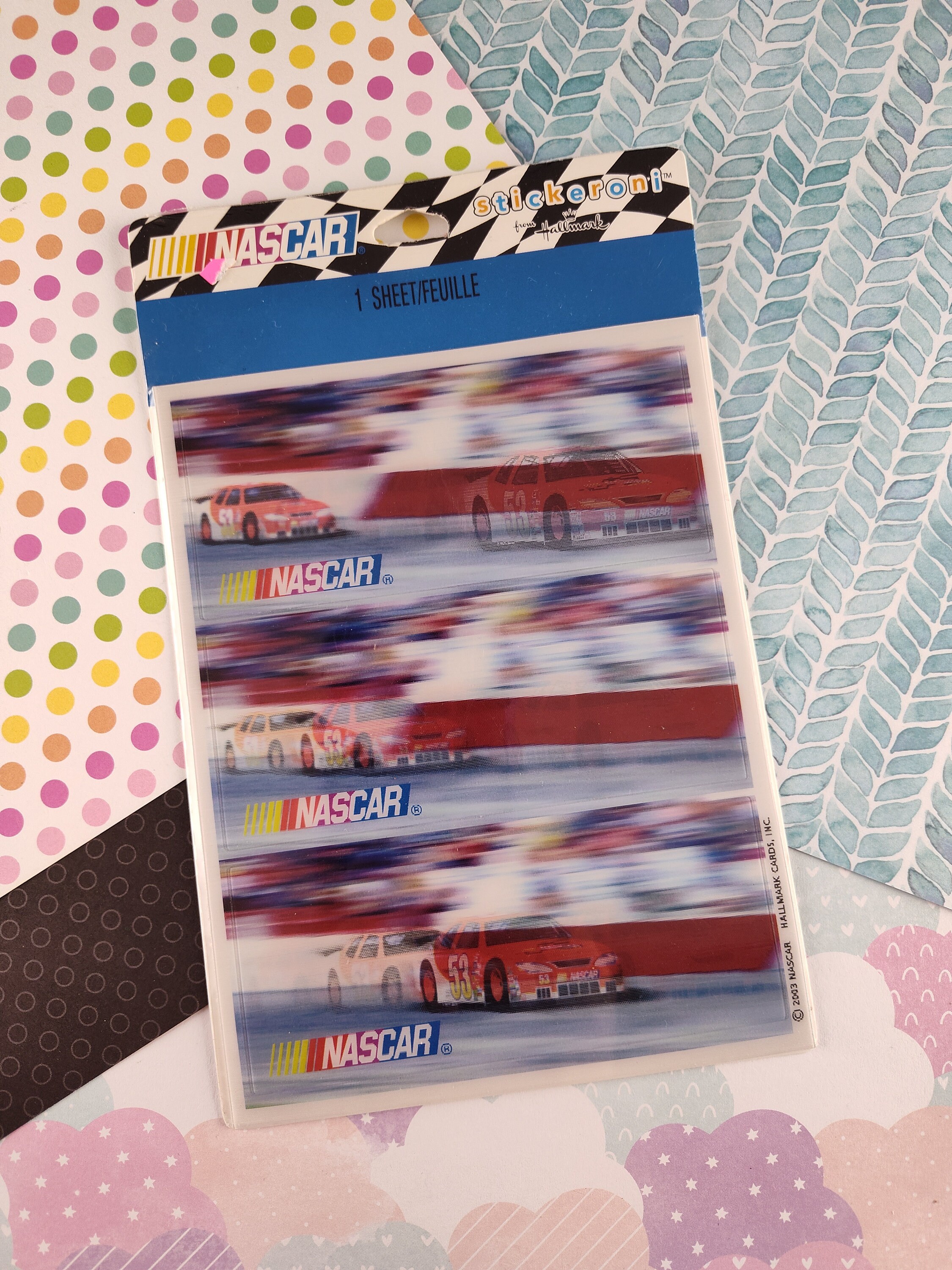 Vintage NASCAR Stickeroni Lenticular Race Car Racing Stickers 1 Sheet ...