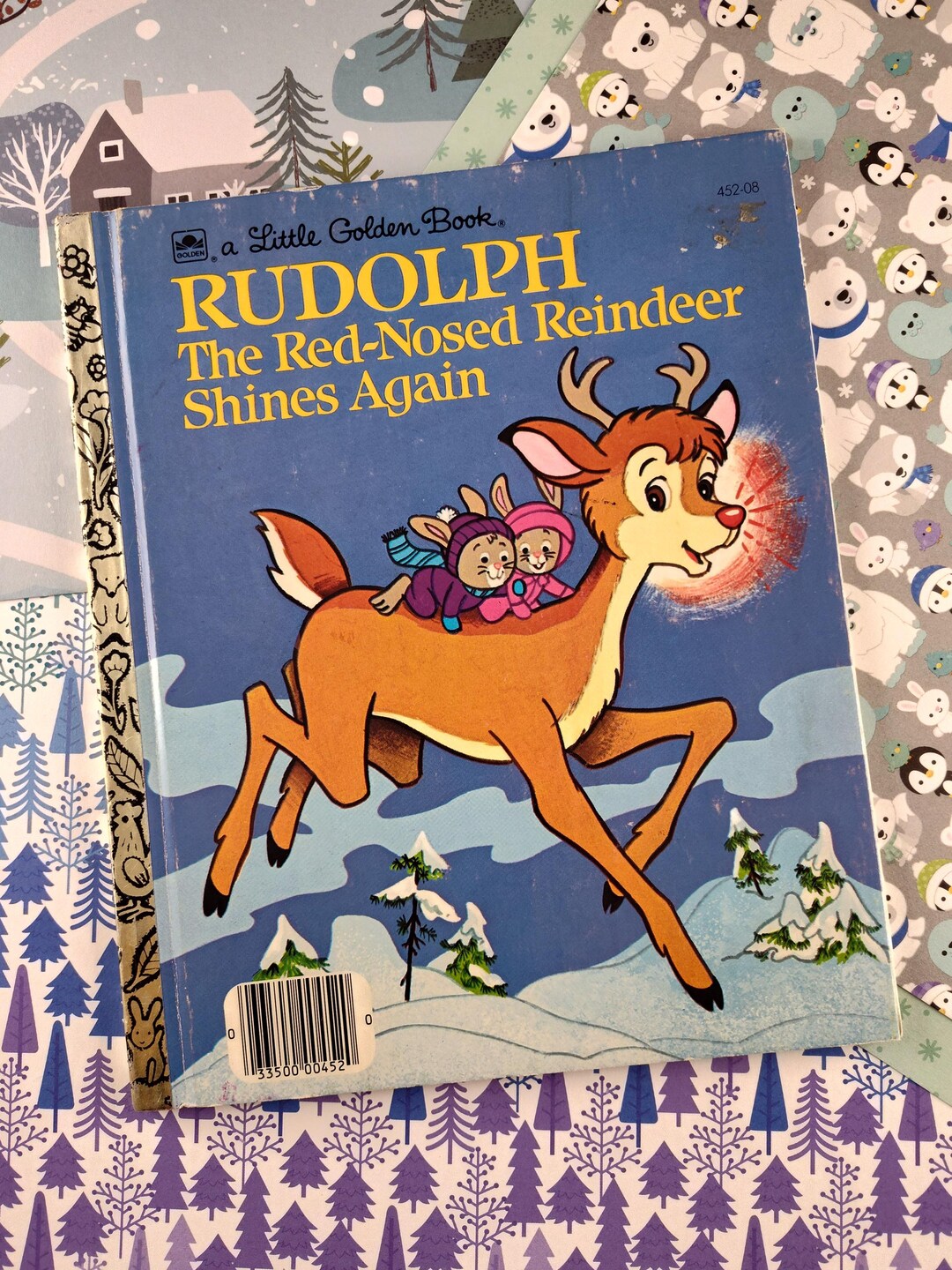 Vintage 1982 Little Golden Book "rudolph the Red-nosed Reindeer Shines ...