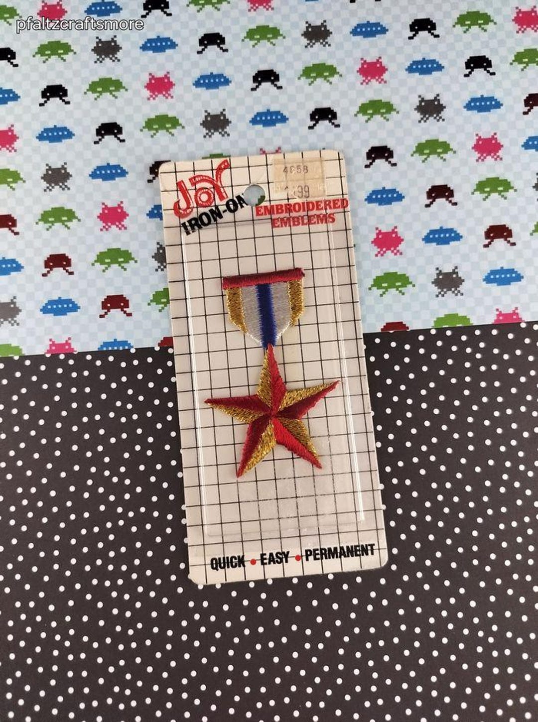 Vintage JOY Embroidery Iron-on Patch Stars & Stripes Medallion NEW - Etsy