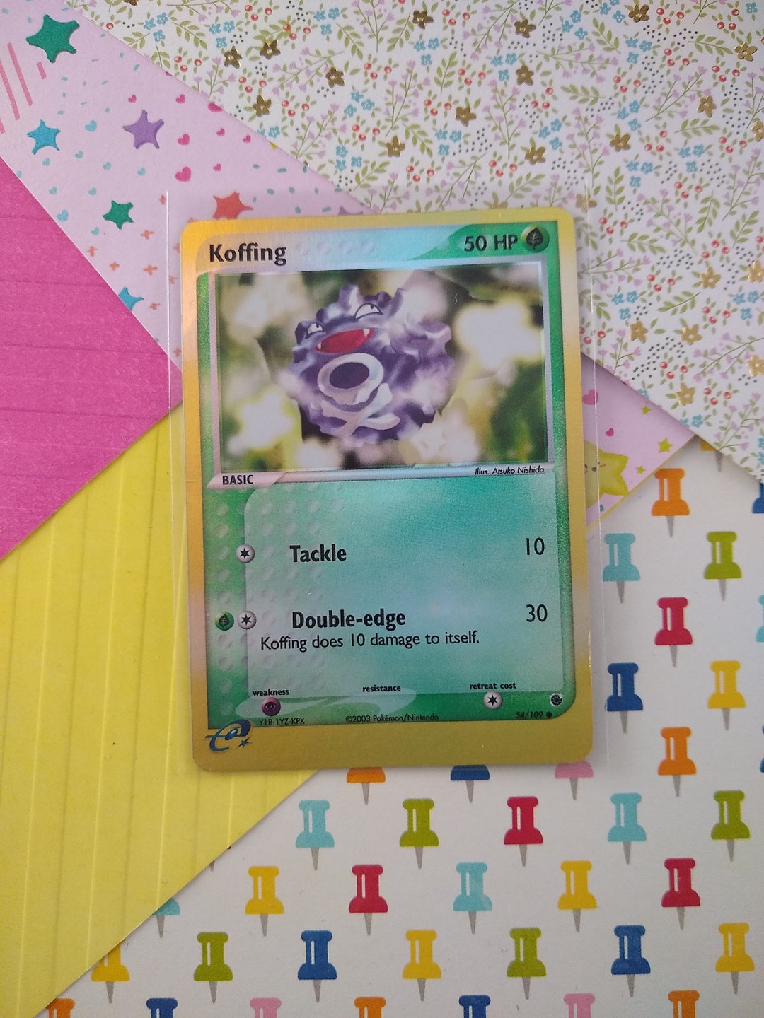 Vintage Common Koffing EX Ruby & Sapphire Reverse Holo Pokemon Card 54/ ...