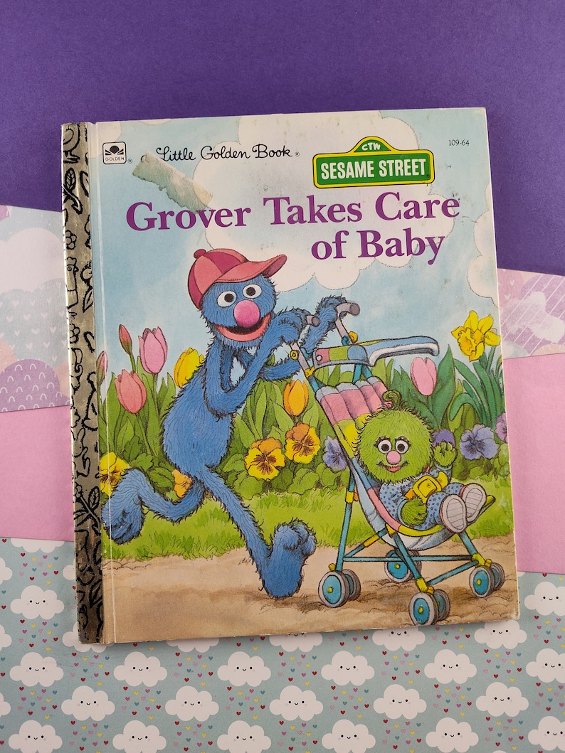 Vintage 1987 Little Golden Book: Grover Takes Care of Baby Hardcover - Etsy
