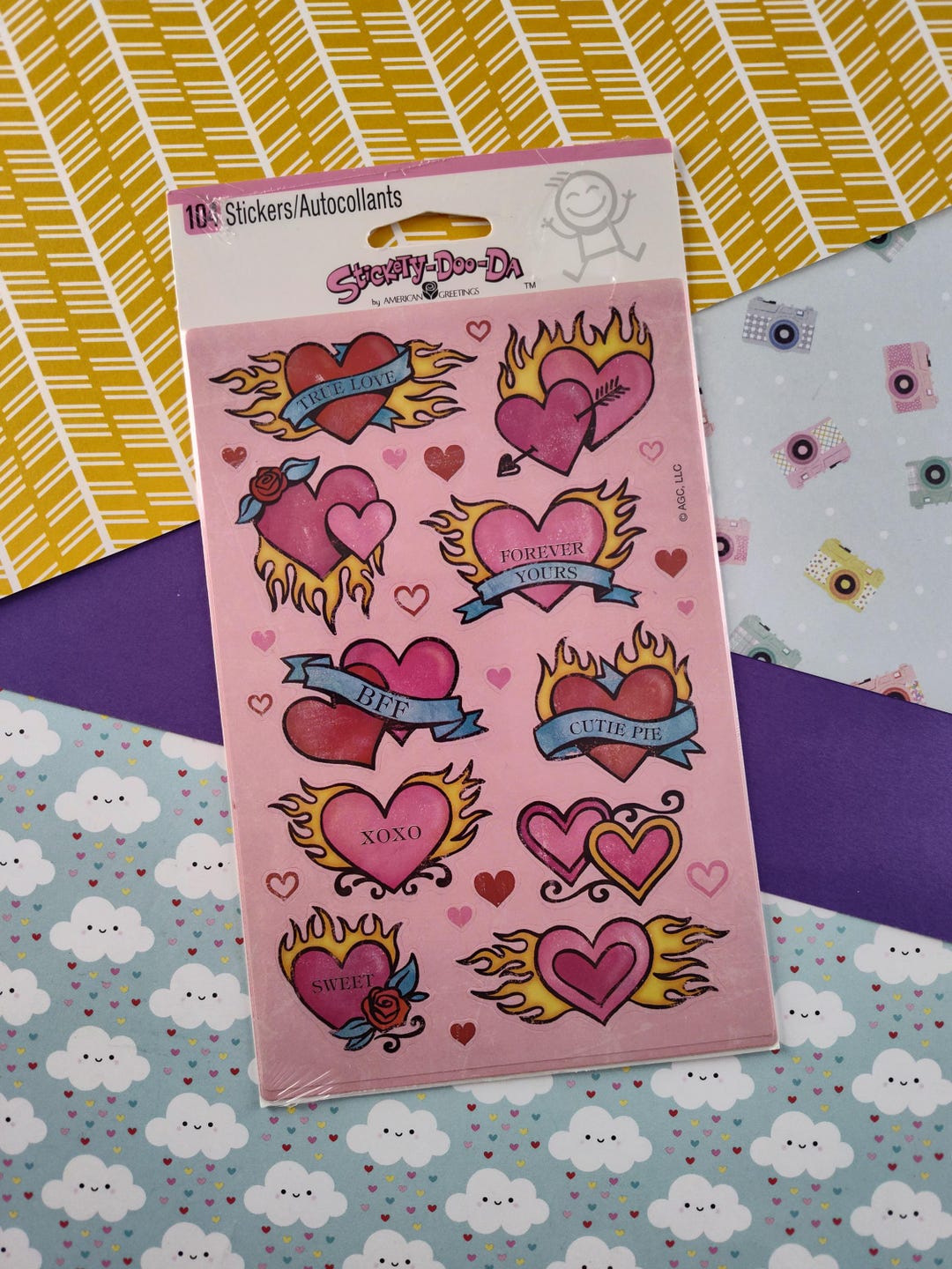 Vintage Stickety-doo-da Stickers, Valentines Hearts, 3 Sheets New ...