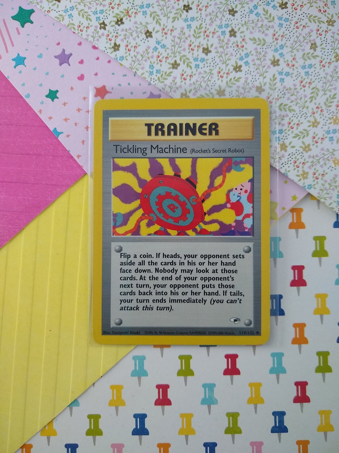 Vintage Uncommon Tickling Machine Gym Heroes Non-holo Pokemon Card 119/ ...