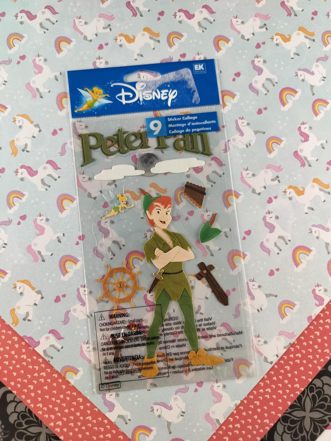 Walt Disney's Peter Pan Tinkerbell 3-dimensional Sticker Pack, New ...