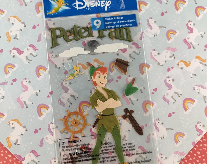 Walt Disney's Peter Pan Tinkerbell 3-dimensional Sticker Pack, New ...