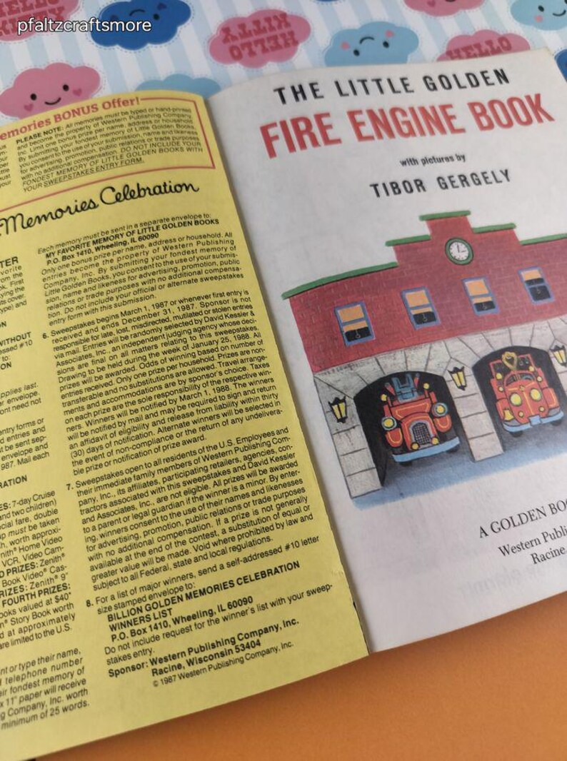 Vintage 1959 Little Golden Book: Fire Engines Hardcover - Etsy