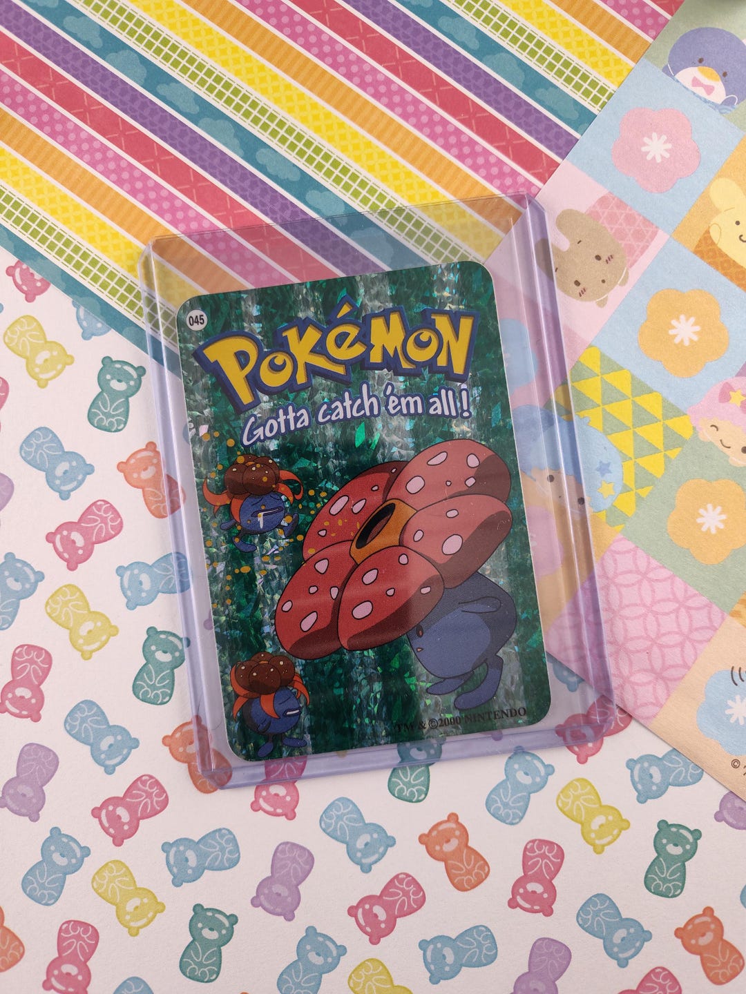 Vintage 1990's Pokemon Trading Vending Prism Shiny Holo Sticker ...