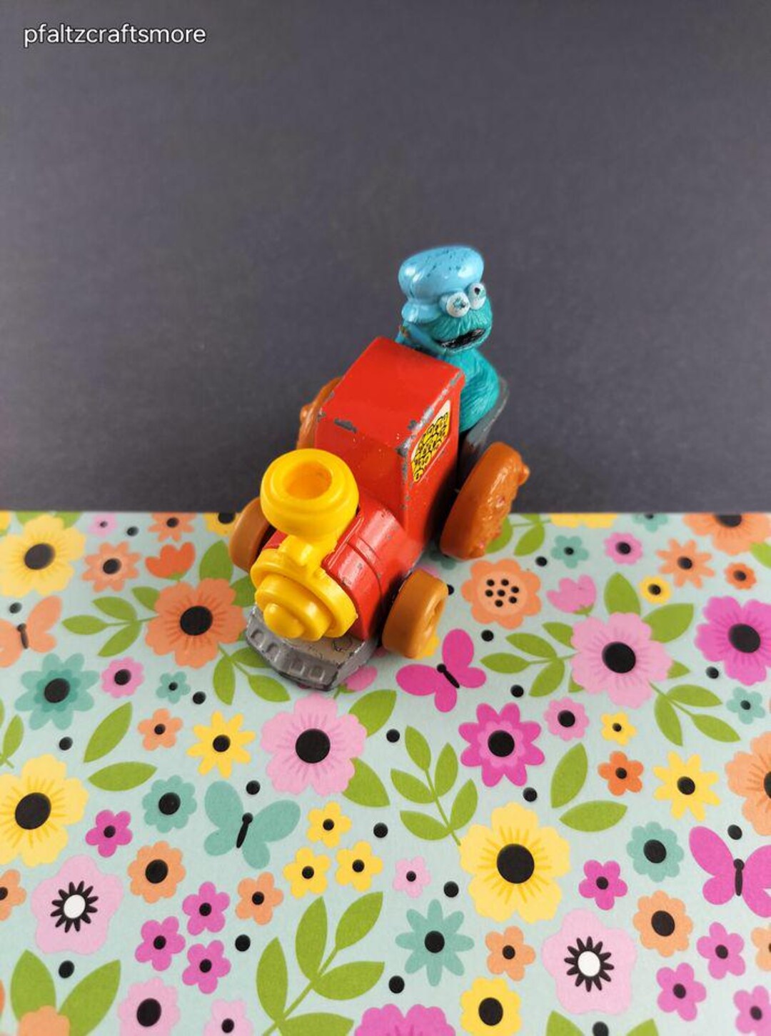 Vintage 1981 Hasbro Muppets Cookie Monster Toy Train Figure Miniature ...