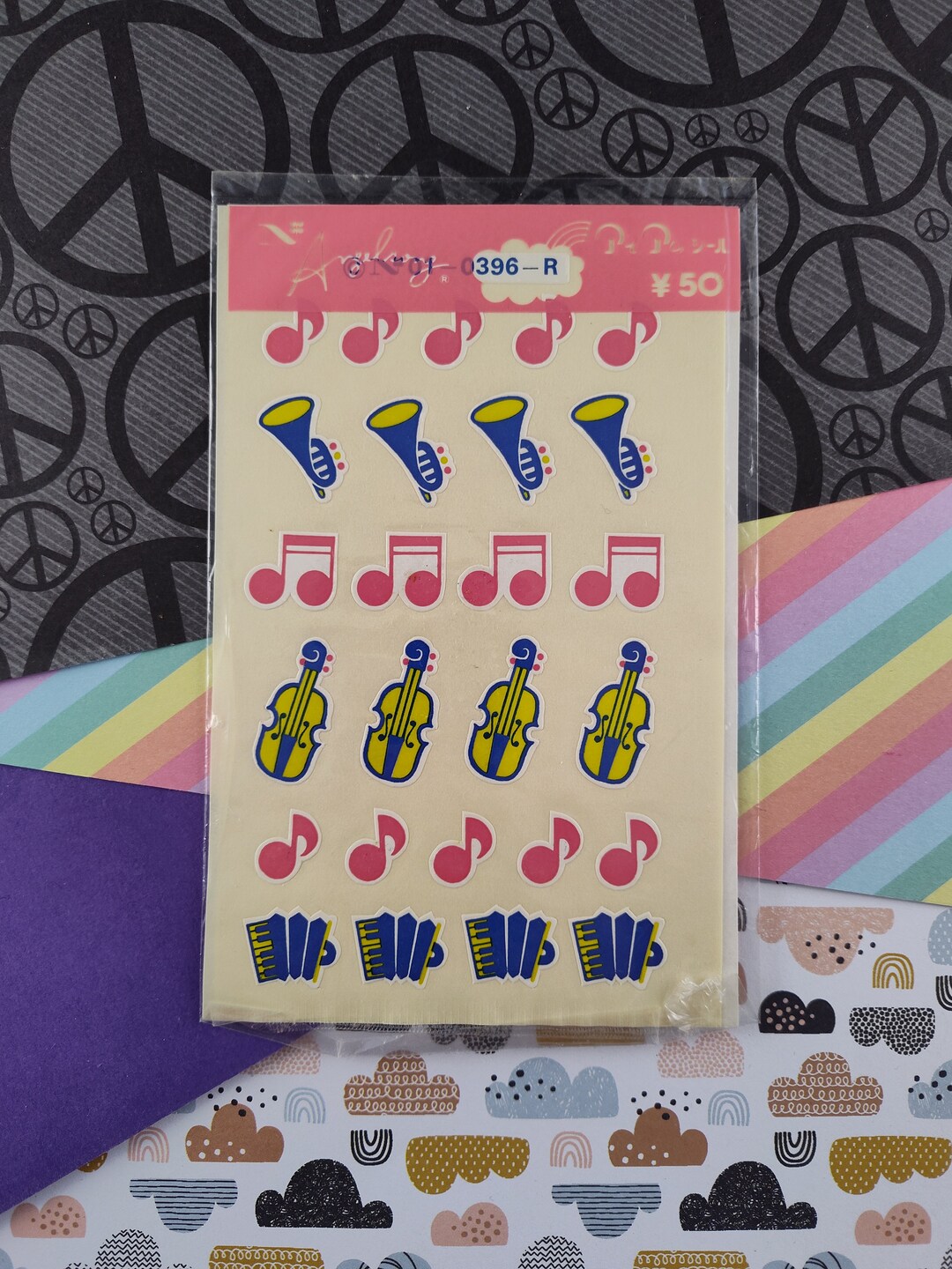 Vintage Japanese Nakamura Seiko Printing Full Sticker Sheet, Musical ...