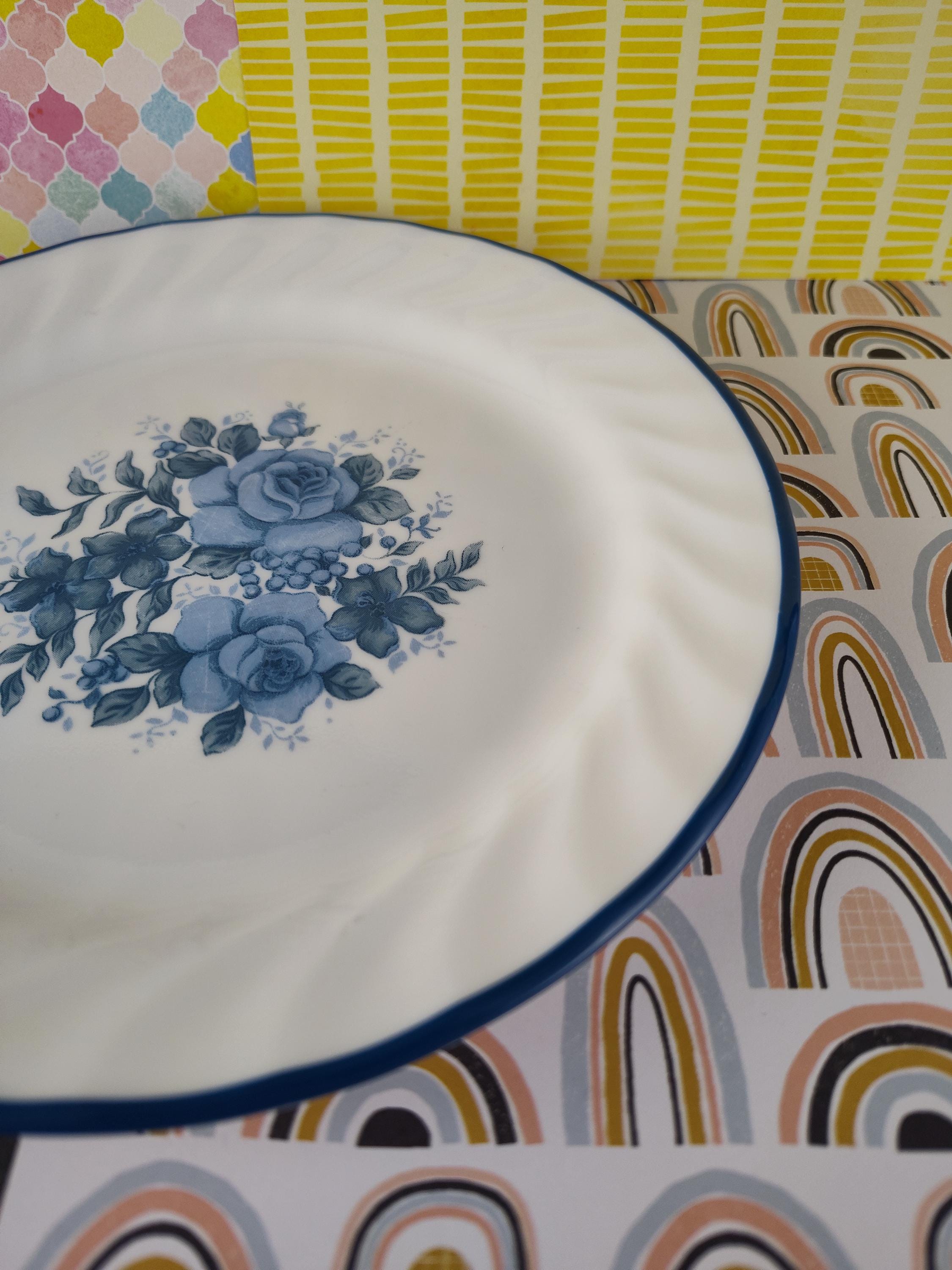 Vintage Corning Corelle Blue Velvet Floral Appetizer/dessert Plate, 7. ...