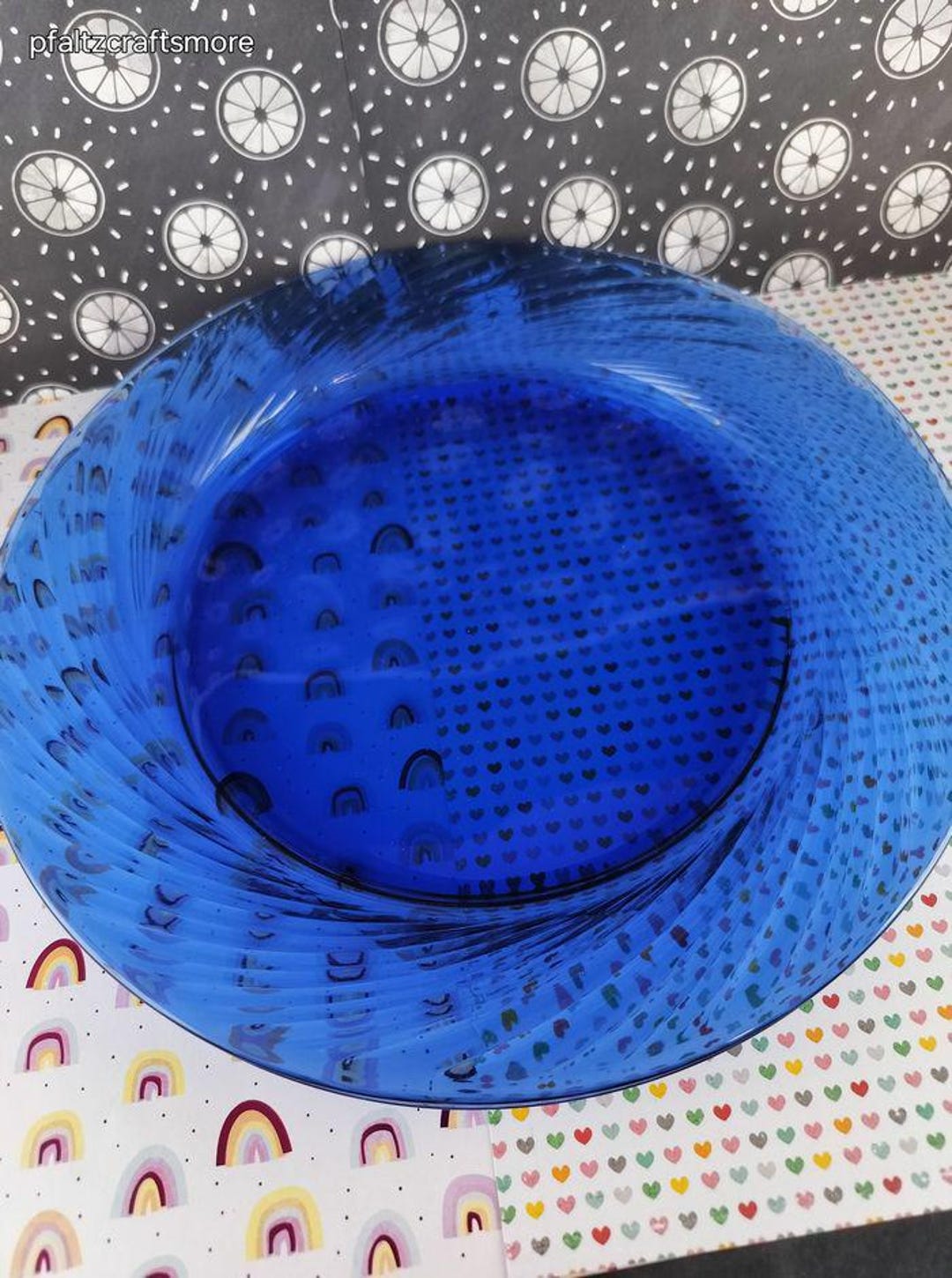 Vintage Pyrex Festiva Cobalt Blue Swirl Dinner Plates 10.75" Set/2 ...