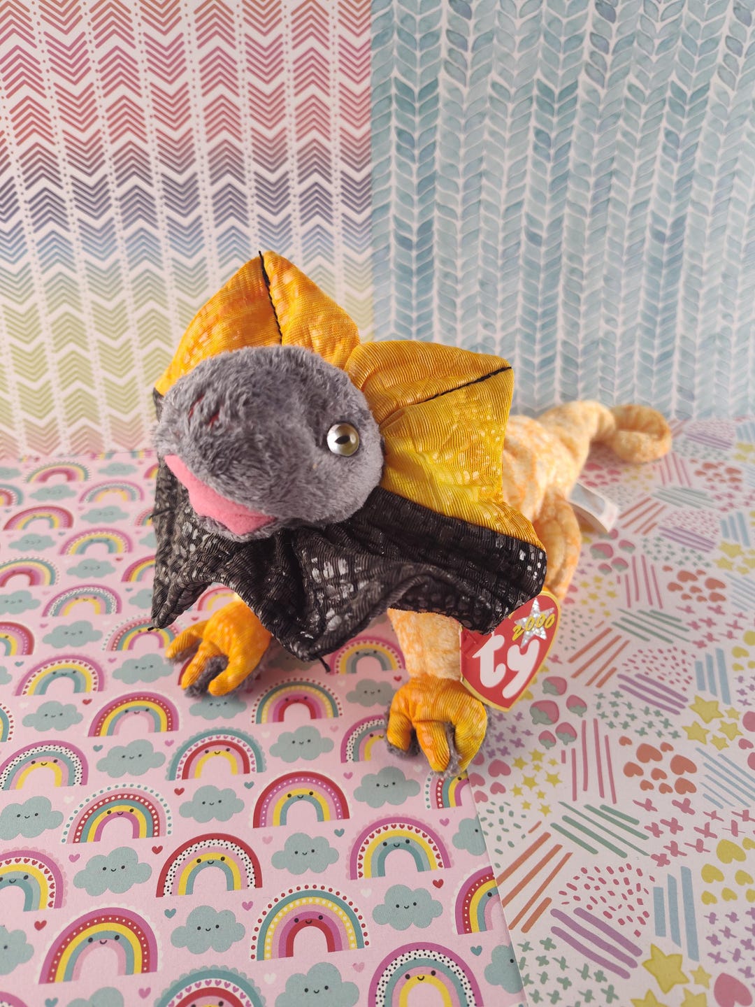 Vintage TY Beanie Baby 2000 - Slayer, Frilled Dragon - September 26 ...