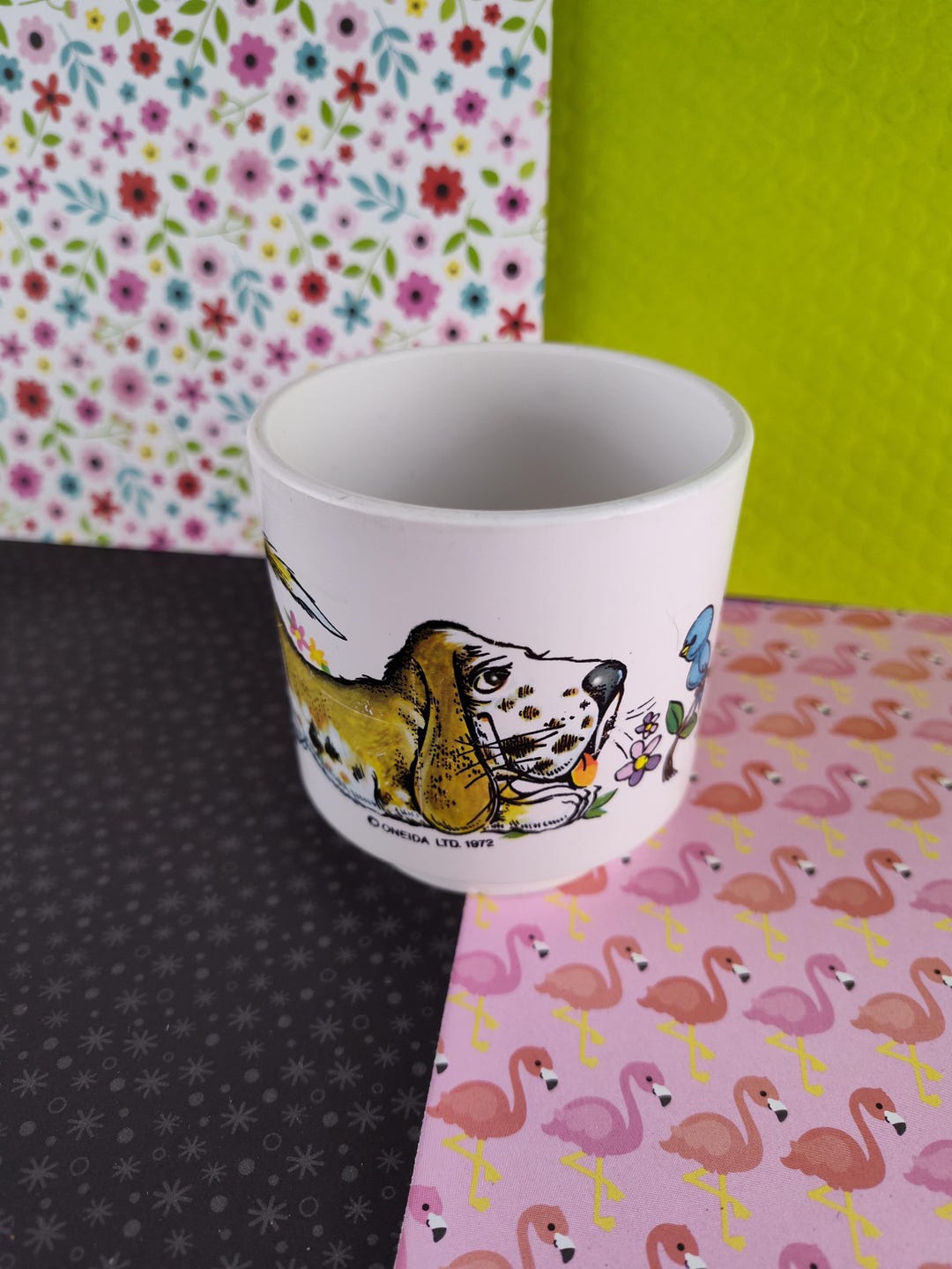Vintage Oneida Ltd. 1972 Plastic Children's Mug, Puppy Dog W/bird - Etsy