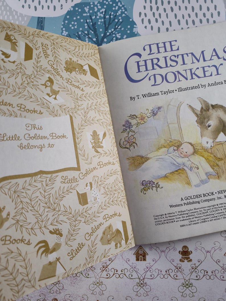Vintage 1984 Little Golden Book "the Christmas Donkey" Hardcover - Etsy