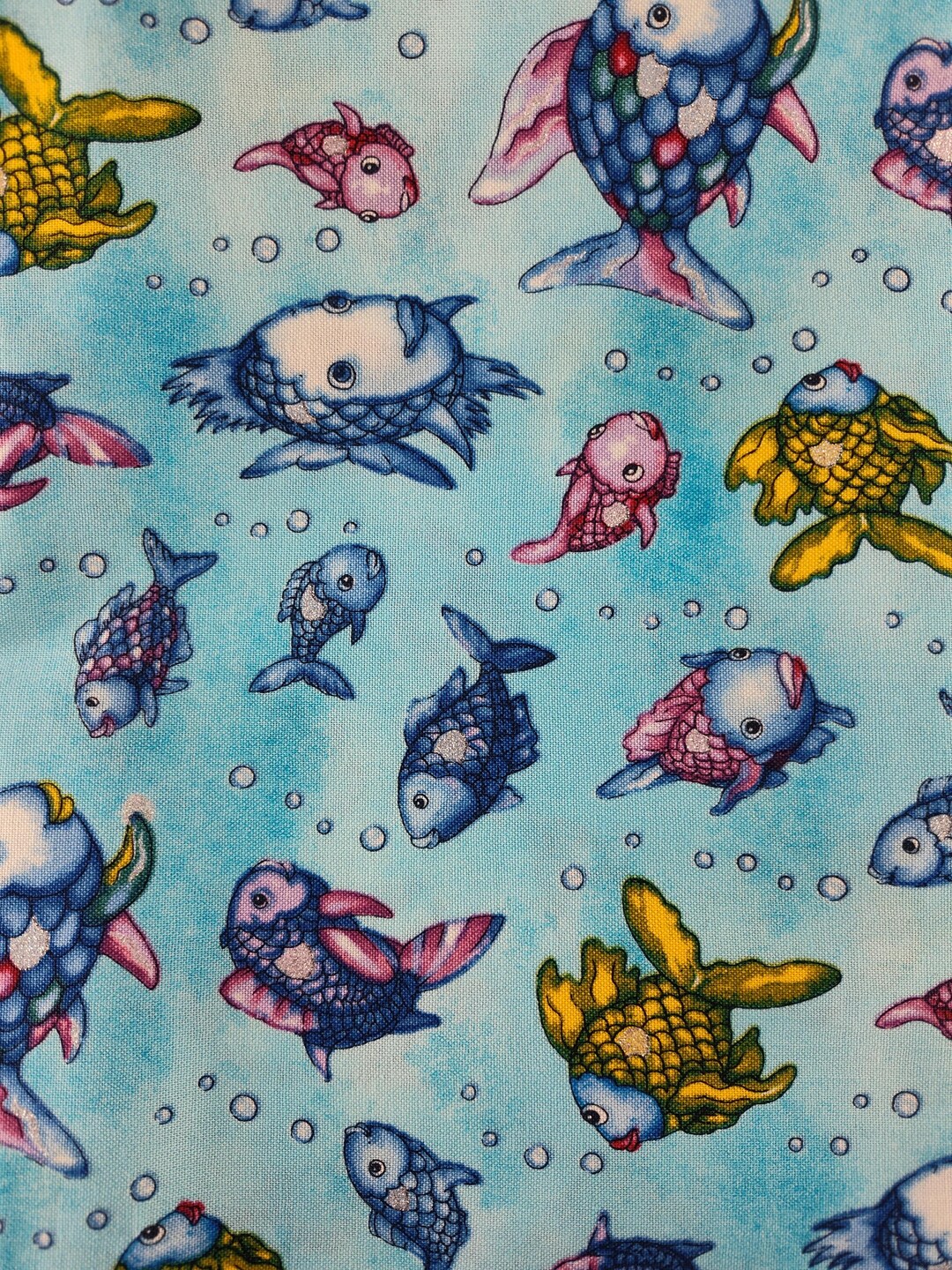 Vintage 1992 the Rainbow Fish Studio 37 Fabric Remnant, 3 Yd X 44 W ...