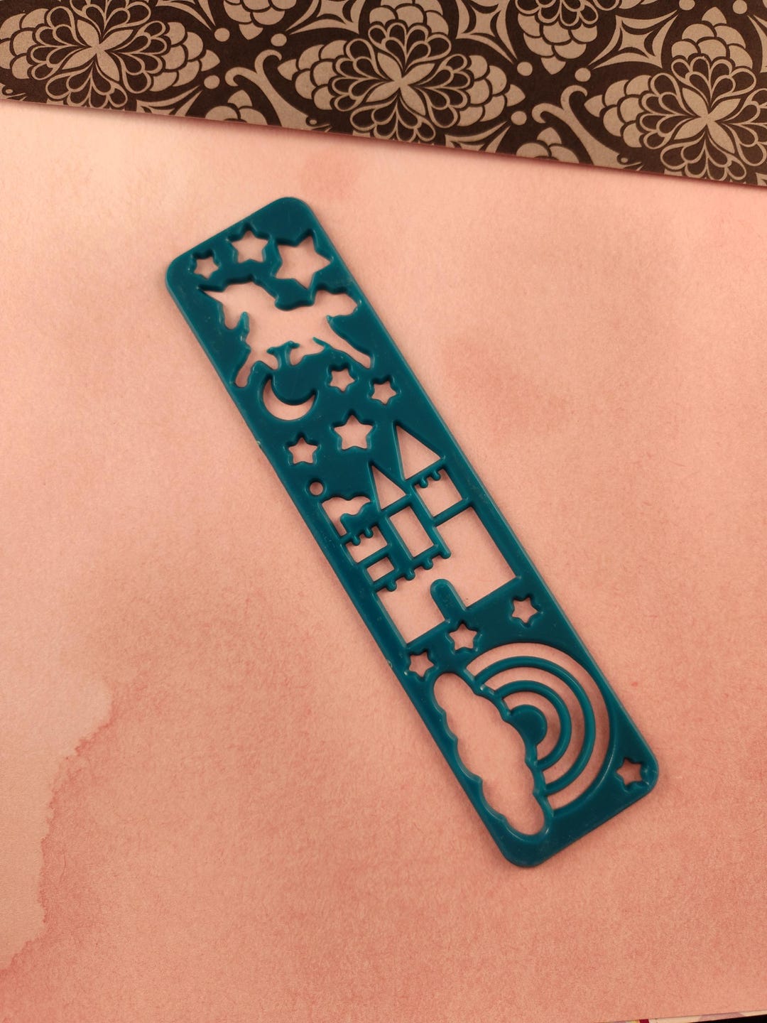 Vintage 1990's Lisa Frank Bookmark Stencil, Unicorns & Rainbows, Blue ...