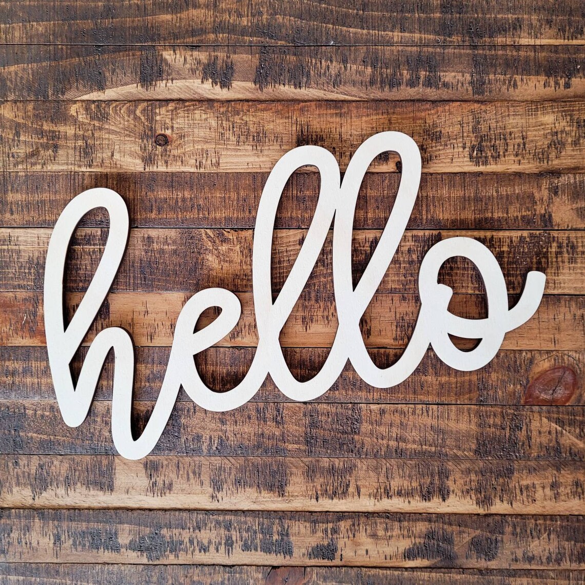 Wooden Hello- Unfinished Wood Words- DIY Projects - Door Hanger ...
