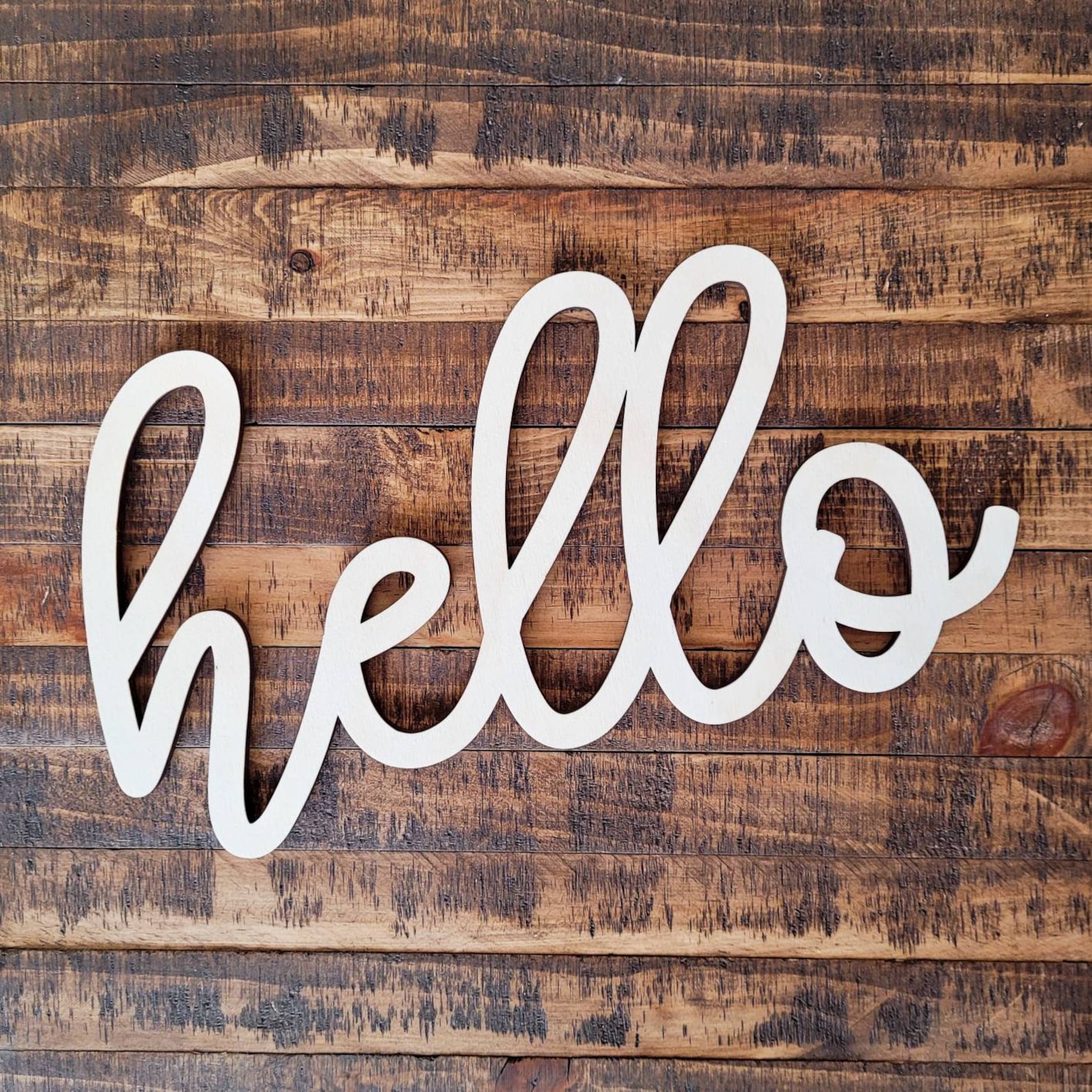 Wooden Hello Unfinished Wood Words DIY Projects Door - Etsy