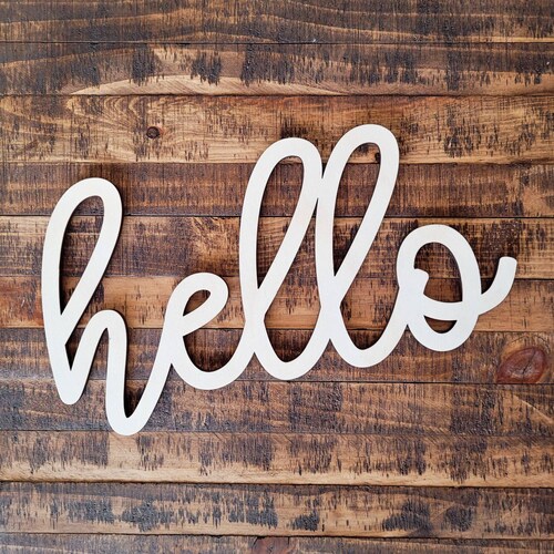 Wooden Hello Unfinished Wood Words DIY Projects Door - Etsy