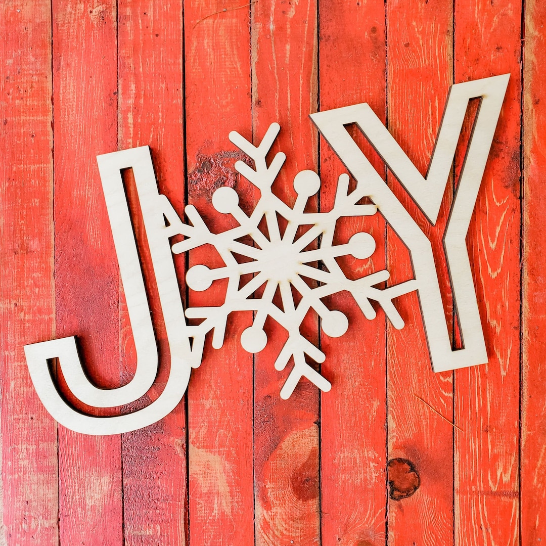 Wooden JOY- Unfinished Wood Words DIY Projects - Door Hanger - Wreath ...