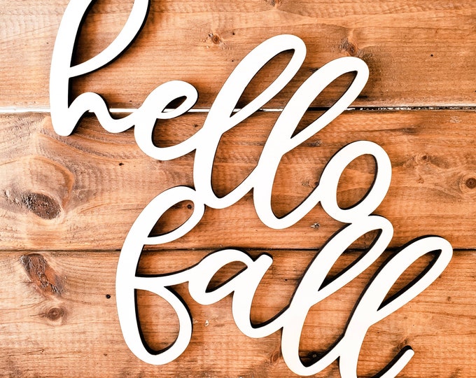 Hello Fall Wooden Block Sign, Simple Fall Tiered Tray Decor, Hello Fall ...