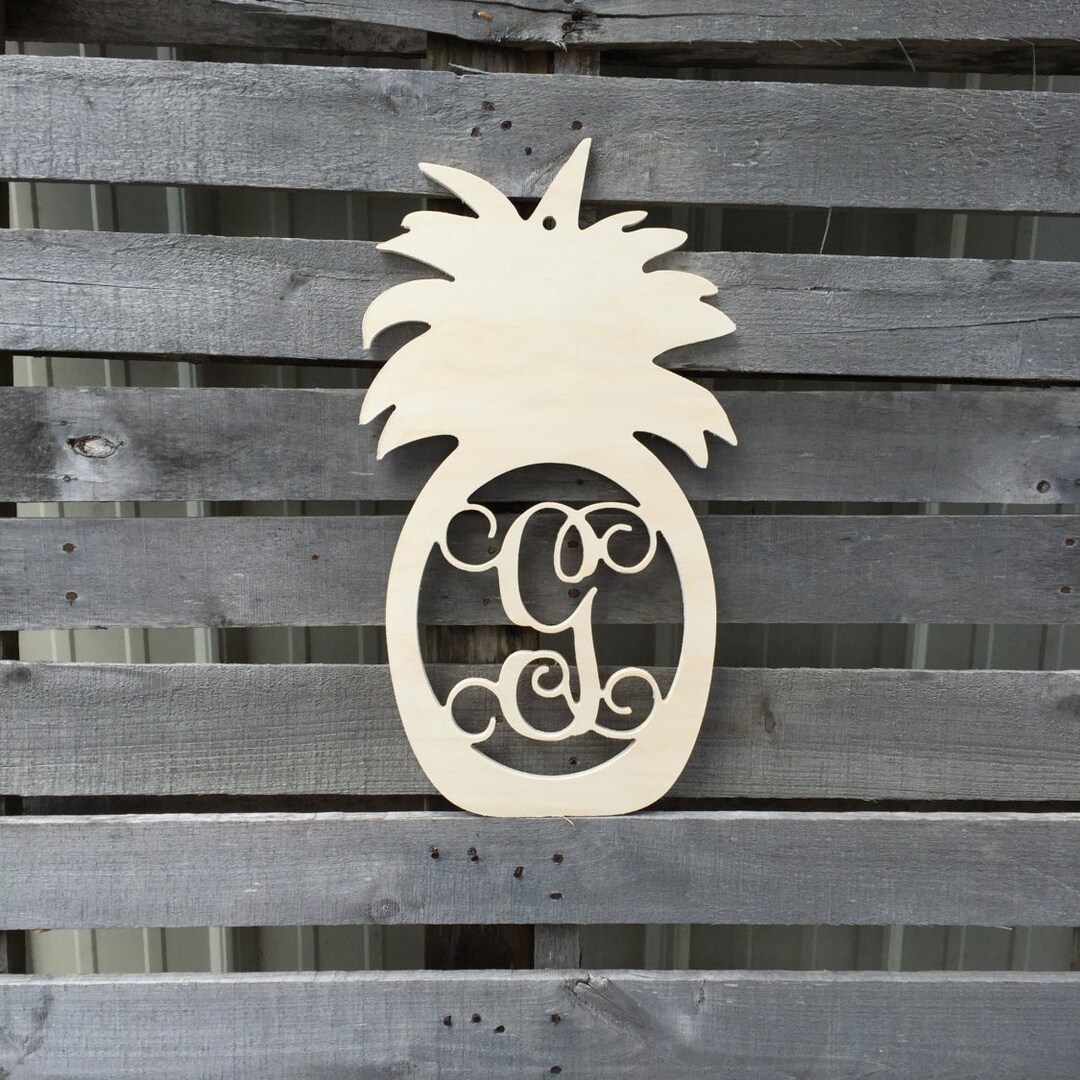 Monogram Letter Pineapple - Etsy