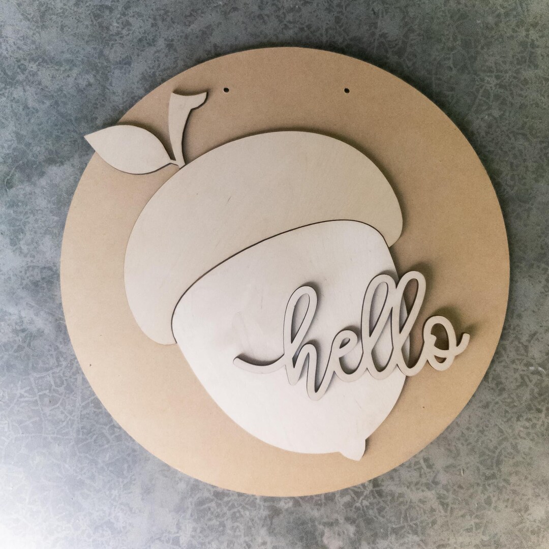 DIY Acorn Hello Sign - Etsy