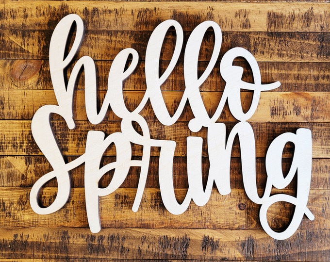 Wooden Hello Unfinished Wood Words DIY Projects Door - Etsy