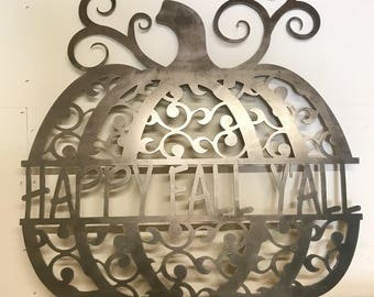 Wreath Sign 12 Round Metal Happy Halloween Sign - Etsy