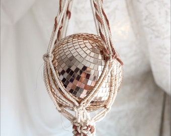 Macrame Disco Ball Hanger - Etsy