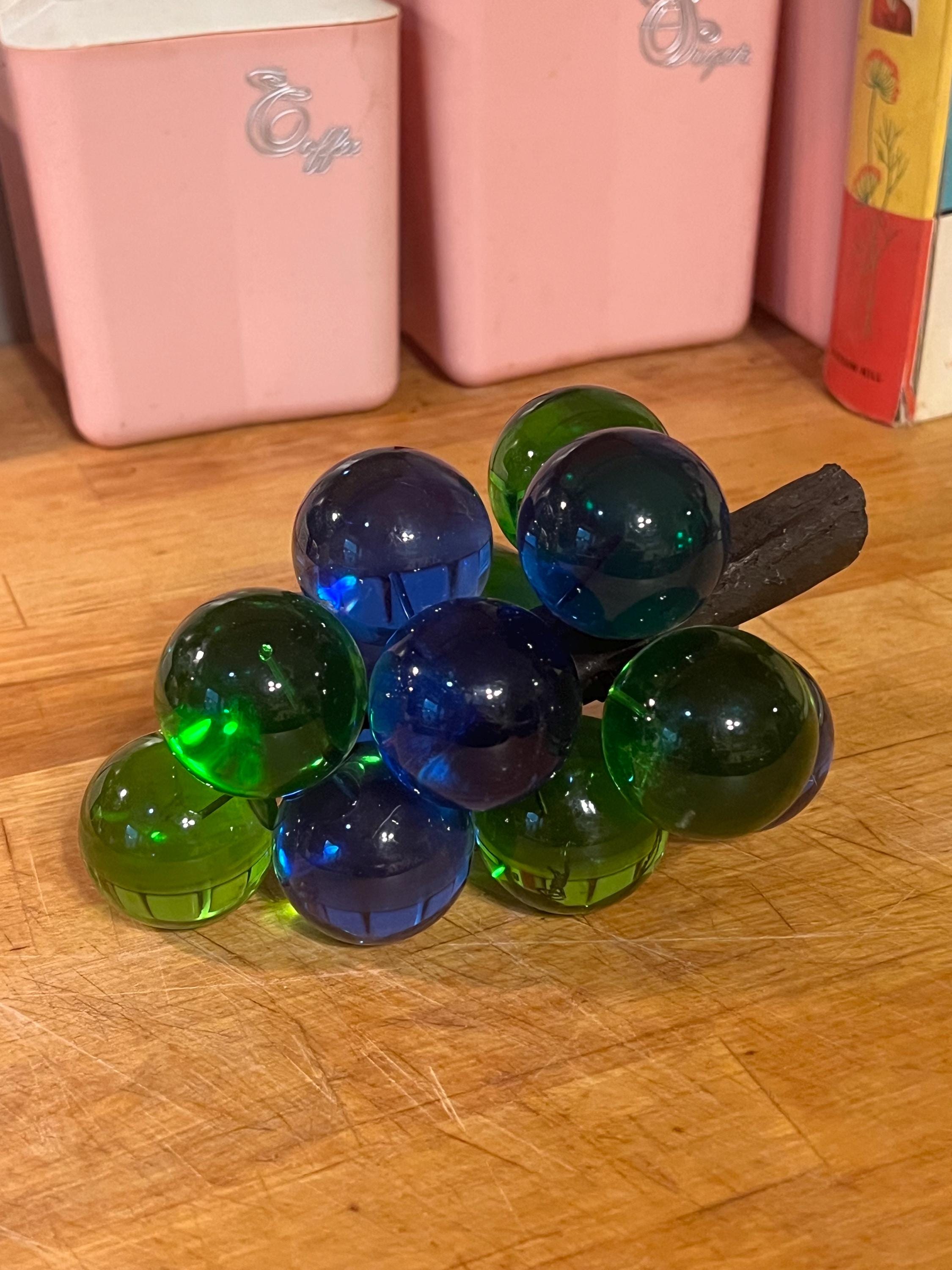 Vintage Lucite Blue & Green Grapes - Etsy