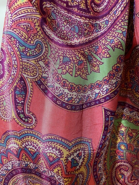 1960s Psychedelic Maxi Gown Empire Waist Paisley F… Gem
